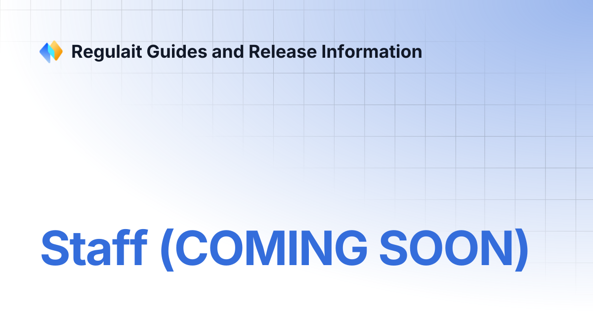 Staff (COMING SOON) | Regulait Guides and Release Information
